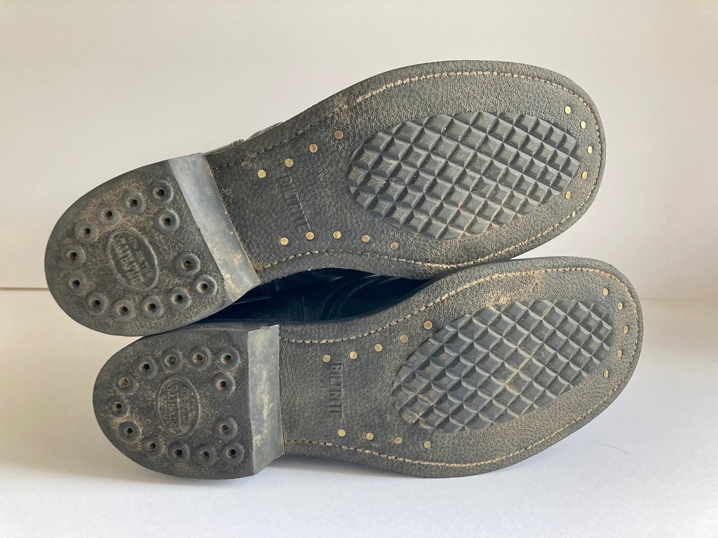 Vintage 1965 Biltrite Black Leather Military Boots Size 8 - Etsy