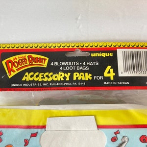 Vintage 80's Roger Rabbit Party Favors 4 Packages - Etsy