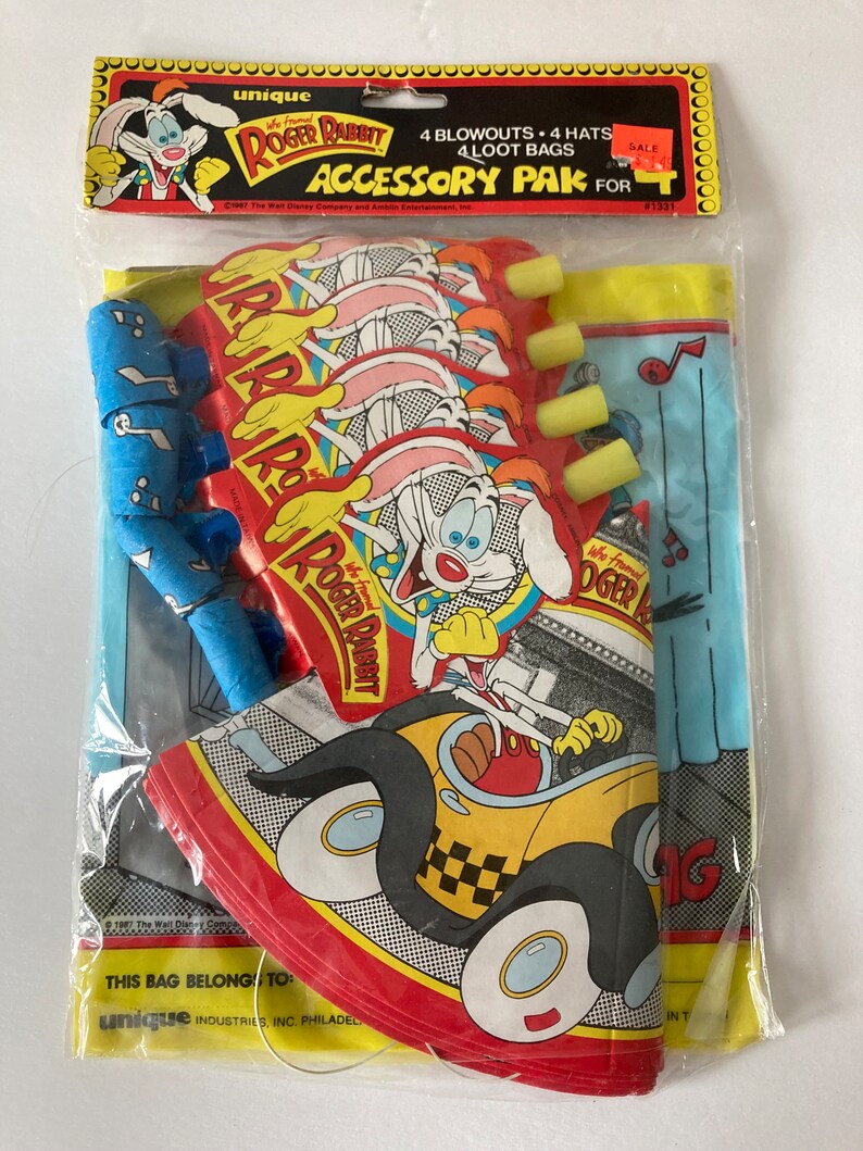 Vintage 80's Roger Rabbit Party Favors 4 Packages - Etsy