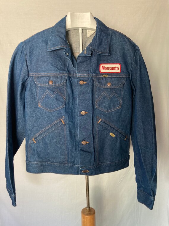 Vintage 70's 80's Maverick Denim Jacket w/ Monsanto P… - Gem