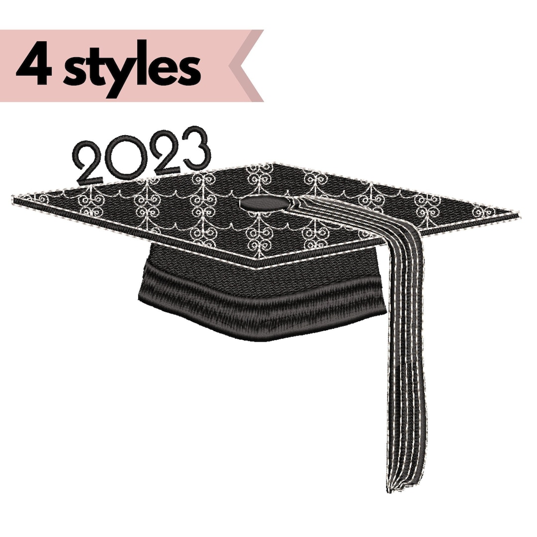 2023 Graduation Hat Celebratory Digital Embroidery Design (4 Variations ...