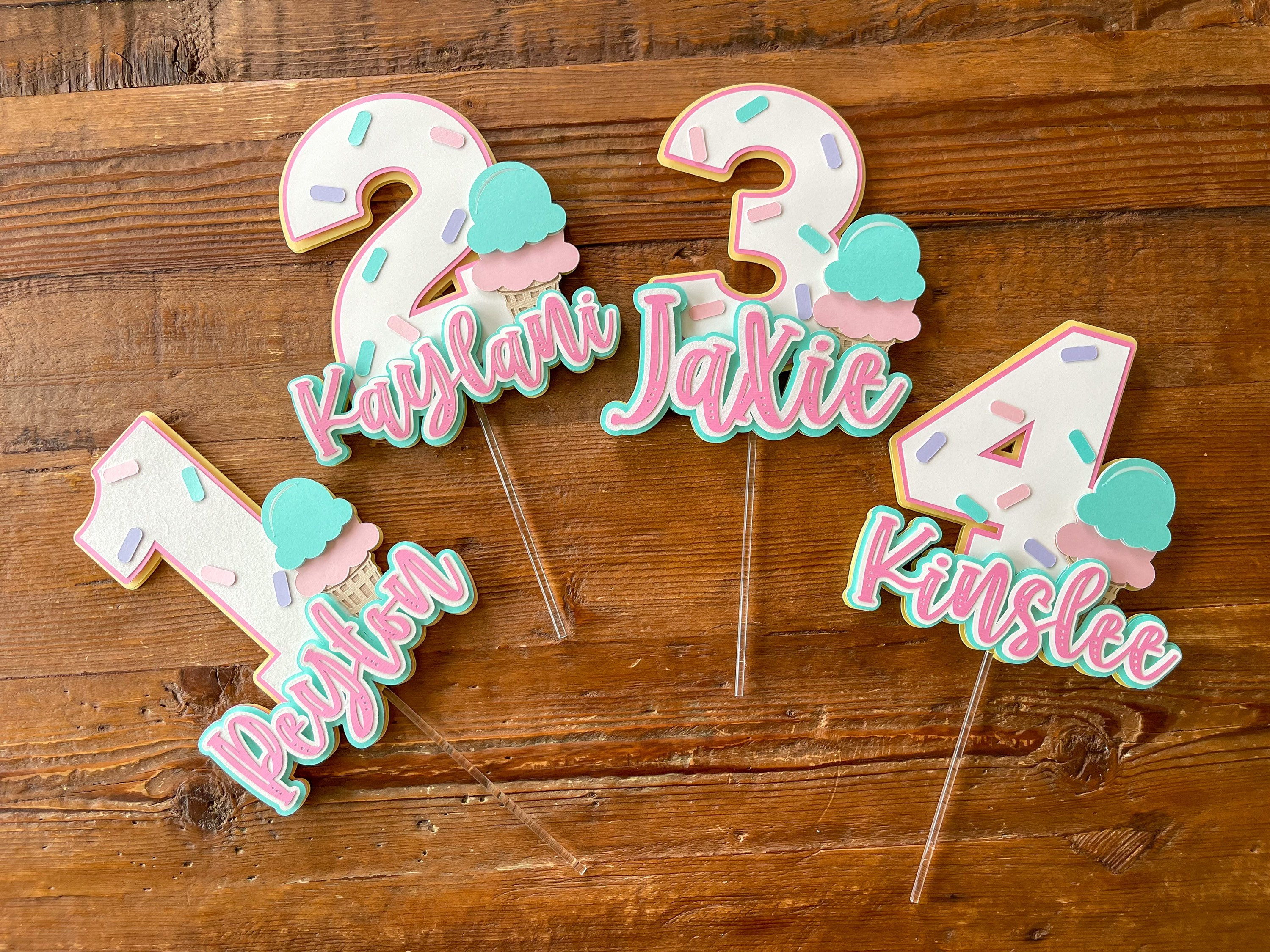 Ice Cream Cake Topper/ Number Cake Topper/ Ice Cream Smash - Etsy UK