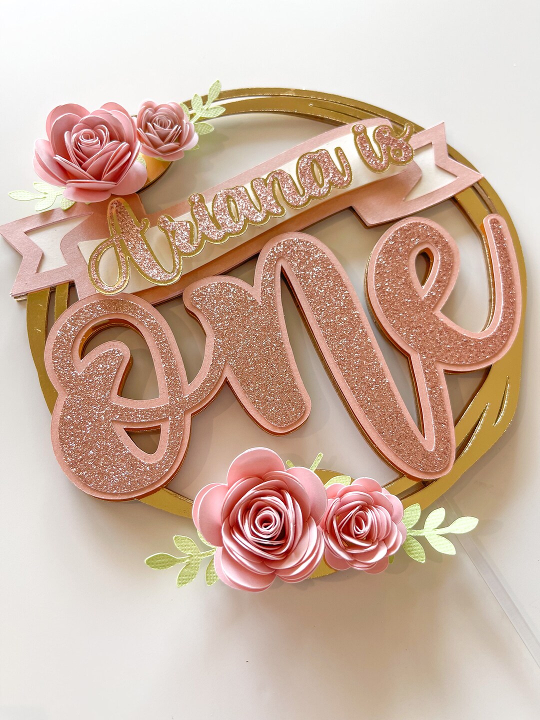 Rose Gold Cake Topper Rose Gold Party Pink Cake Topper Rose Cake Topper ...