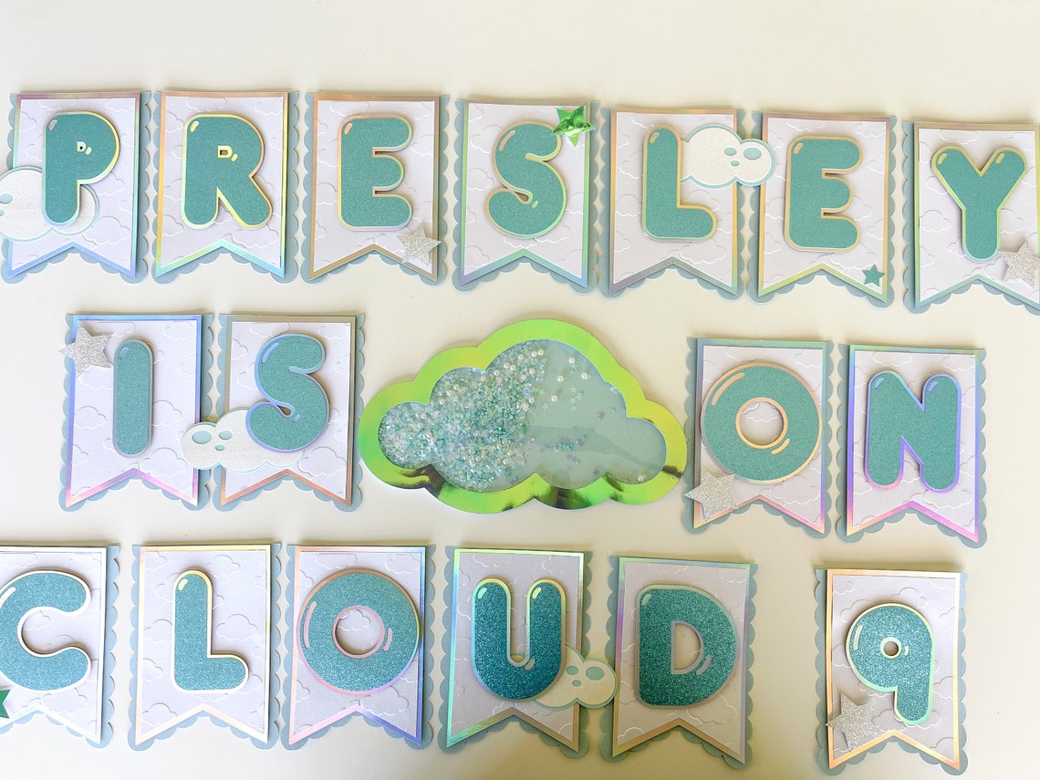 Cloud 9 Birthday Banner on Cloud 9 Banner on Cloud 9 - Etsy