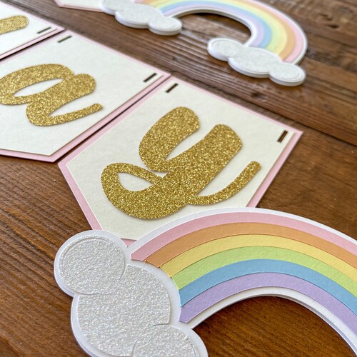 Rainbow Birthday Party Rainbow Banner Rainbow Baby Banner - Etsy