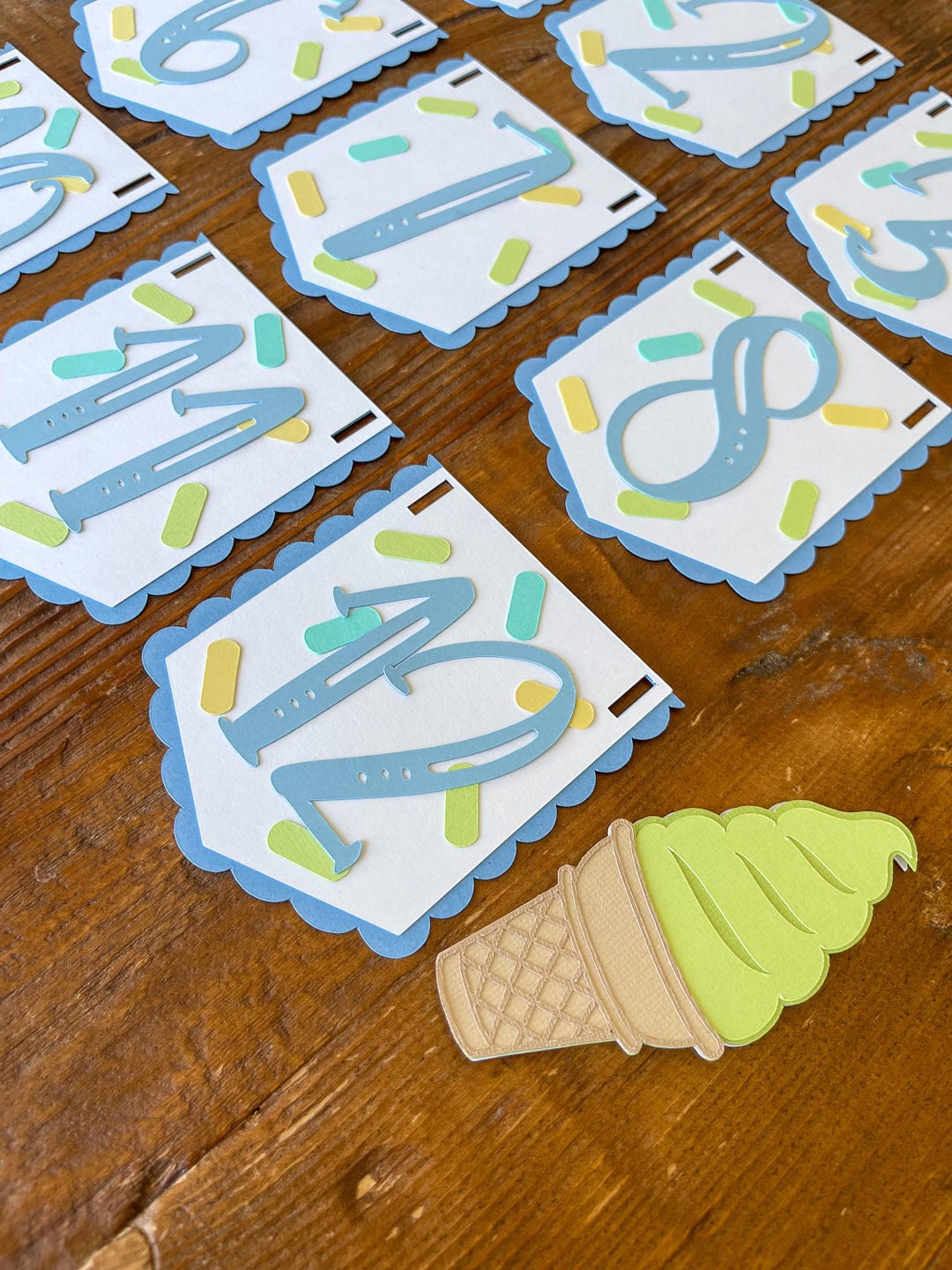 Boy Ice Cream Milestone Banner - Ice Cream 12 Month Banner - 12 Month ...