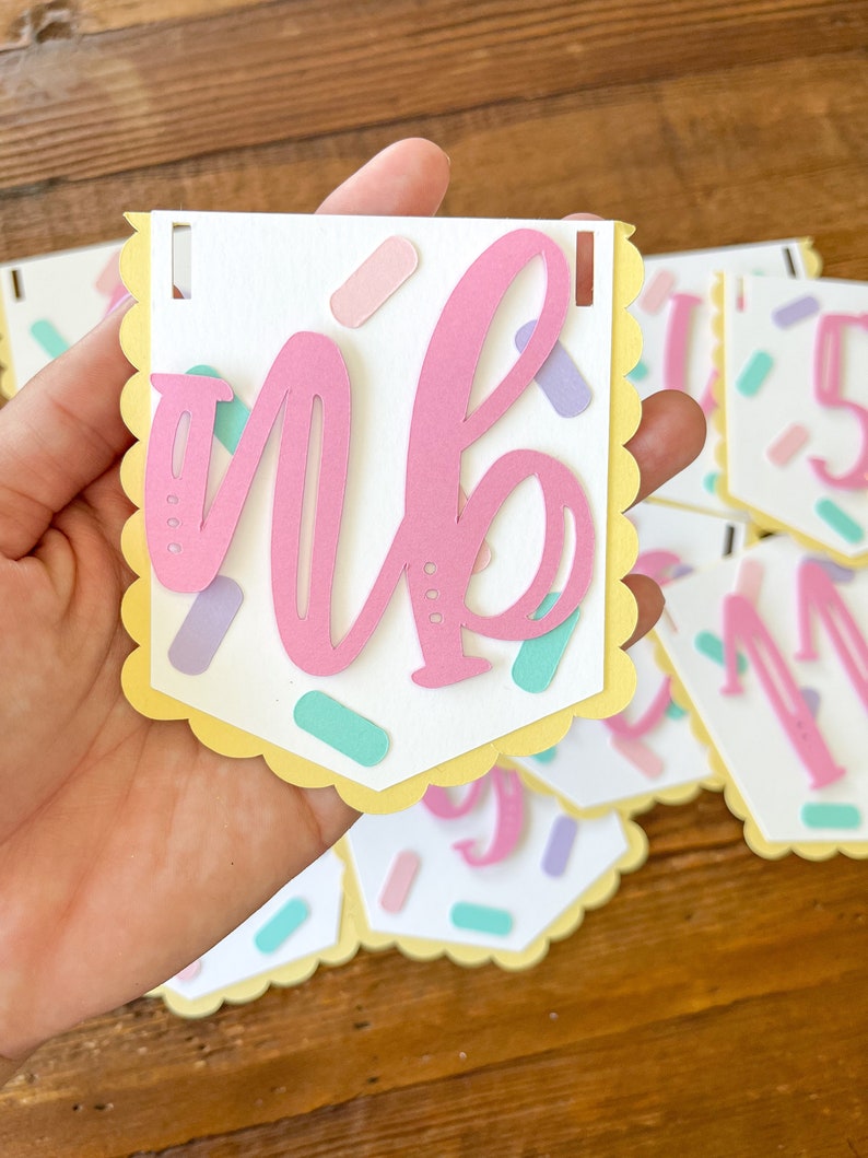 Ice Cream 12 Month Milestone Banner/ Ice Cream Party - Etsy