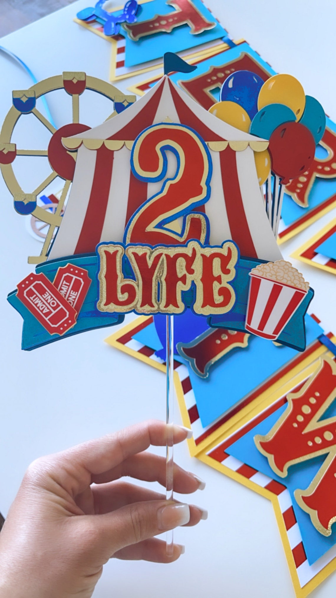 Circus Cake Topper Carnival Cake Topper Circus Party - Etsy