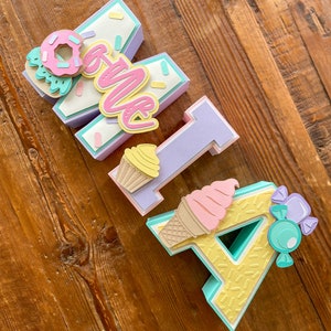 Sweet One 3D Letters Donut Letters Ice Cream Letters Sweet One Birthday ...