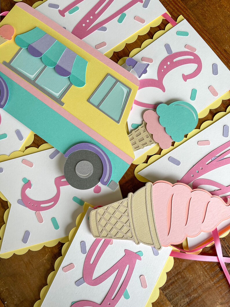 Ice Cream Birthday Banner/ Ice Cream Birthday Decoration - Etsy