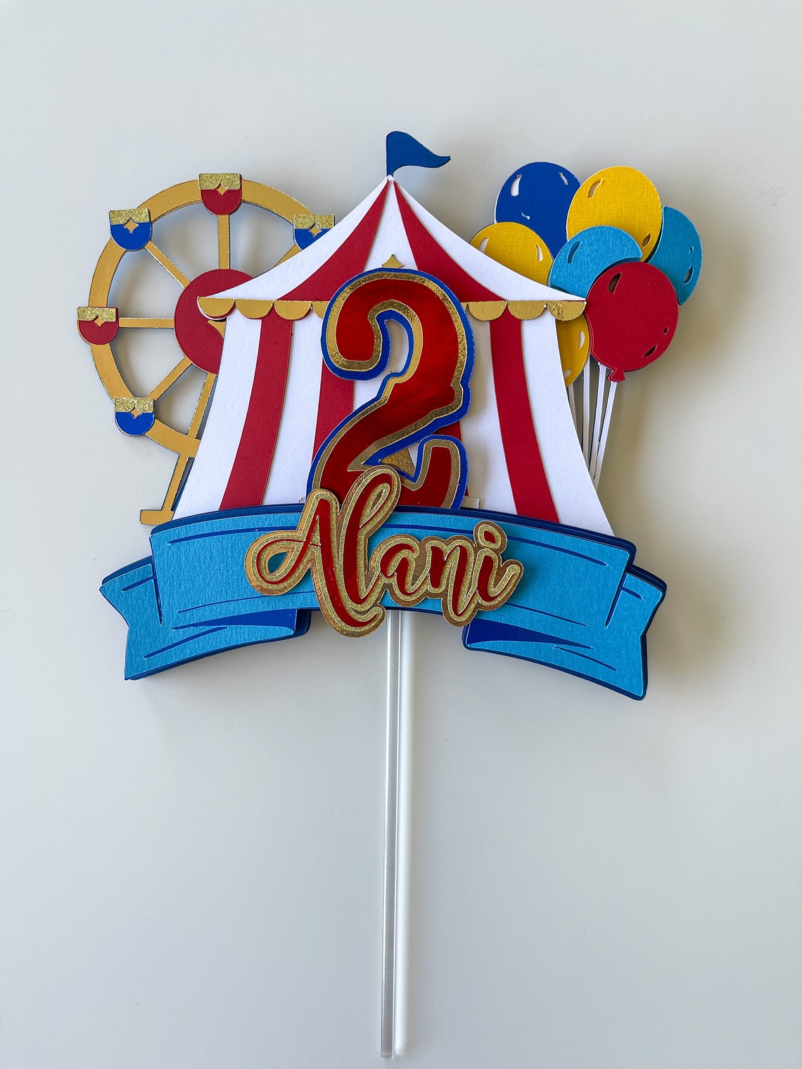 Circus Cake Topper Carnival Cake Topper Circus Party - Etsy
