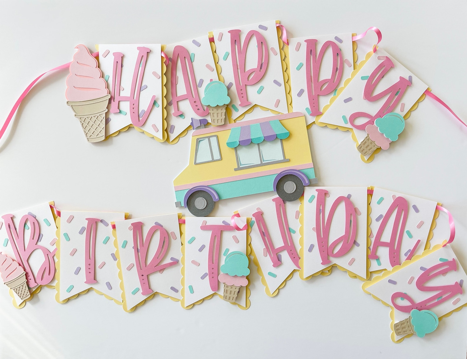 Ice Cream Birthday Banner/ Ice Cream Birthday Decoration - Etsy