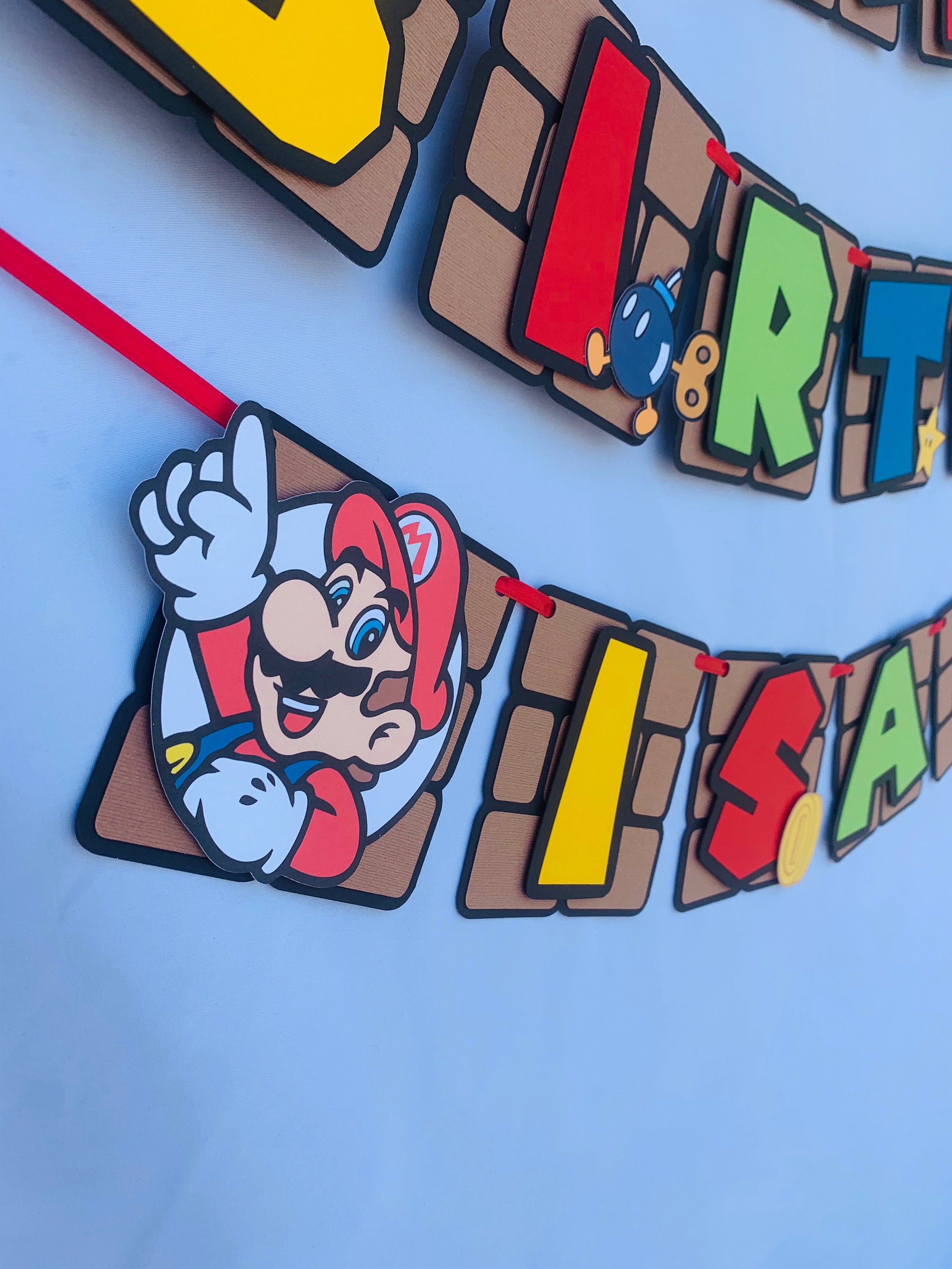 Super Mario Birthday Banner | Etsy
