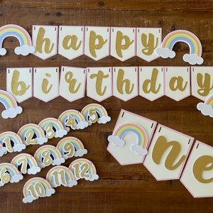 Rainbow Birthday Banner - Etsy