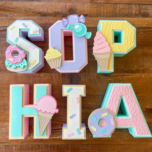 Sweet One 3D Letters Donut Letters Ice Cream Letters Sweet One Birthday ...