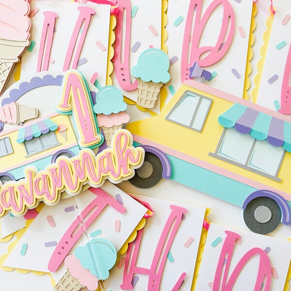 Ice Cream Party Banner - Etsy