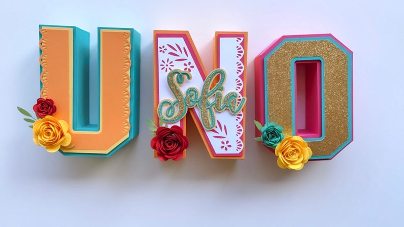 First Fiesta 3D Fiesta Letters Cardstock 3D Letters - Etsy