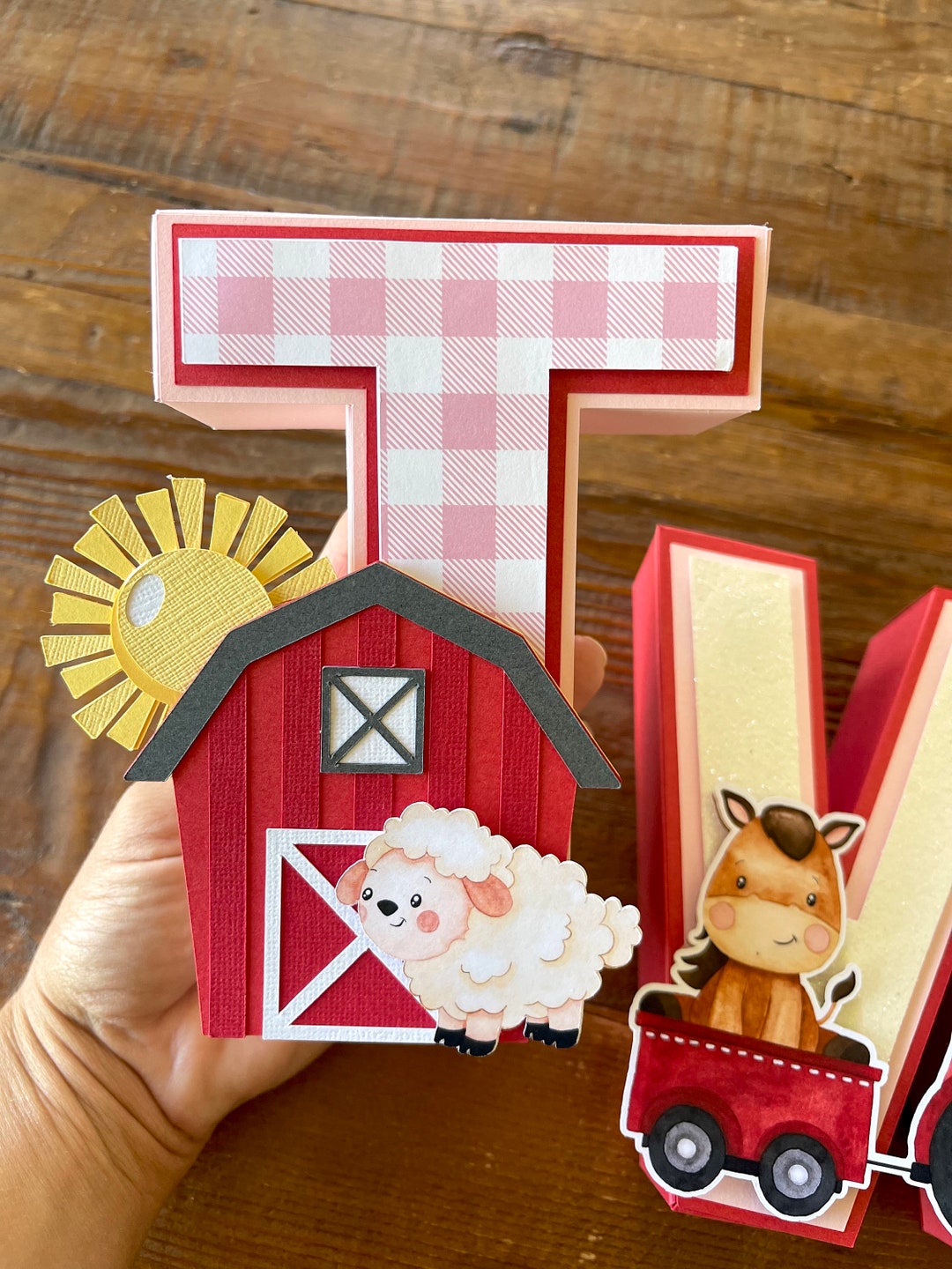 3D Farm Letters Cardstock 3D Letters Farm Birthday Farm - Etsy.de