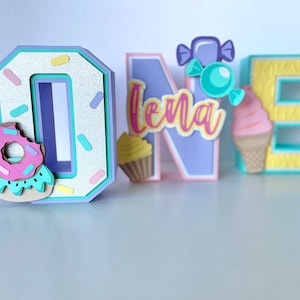 Sweet One 3D Letters Donut Letters Ice Cream Letters Sweet One Birthday ...