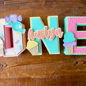 Sweet One 3D Letters Donut Letters Ice Cream Letters Sweet One Birthday ...