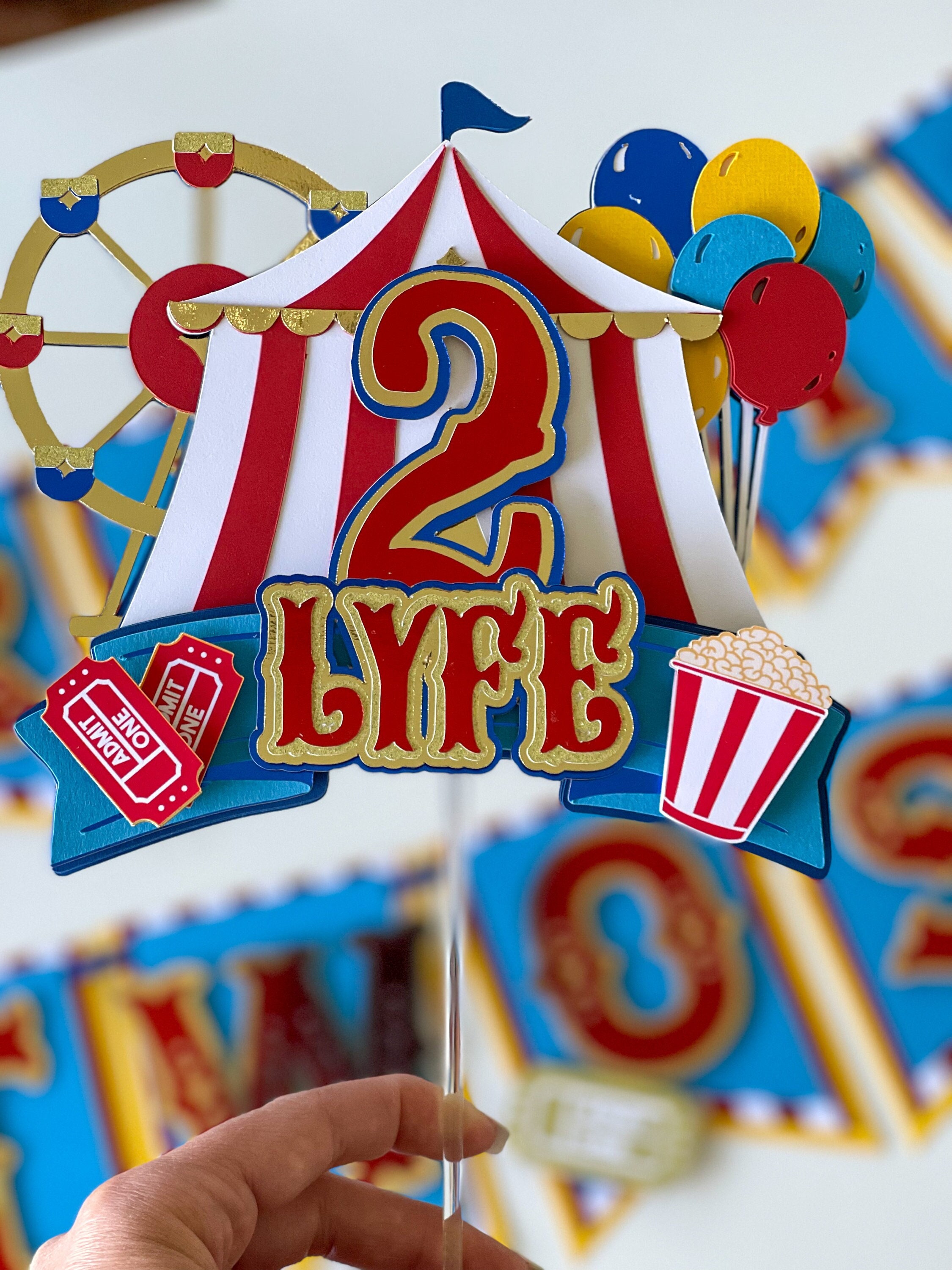 Circus Cake Topper Carnival Cake Topper Circus Party - Etsy