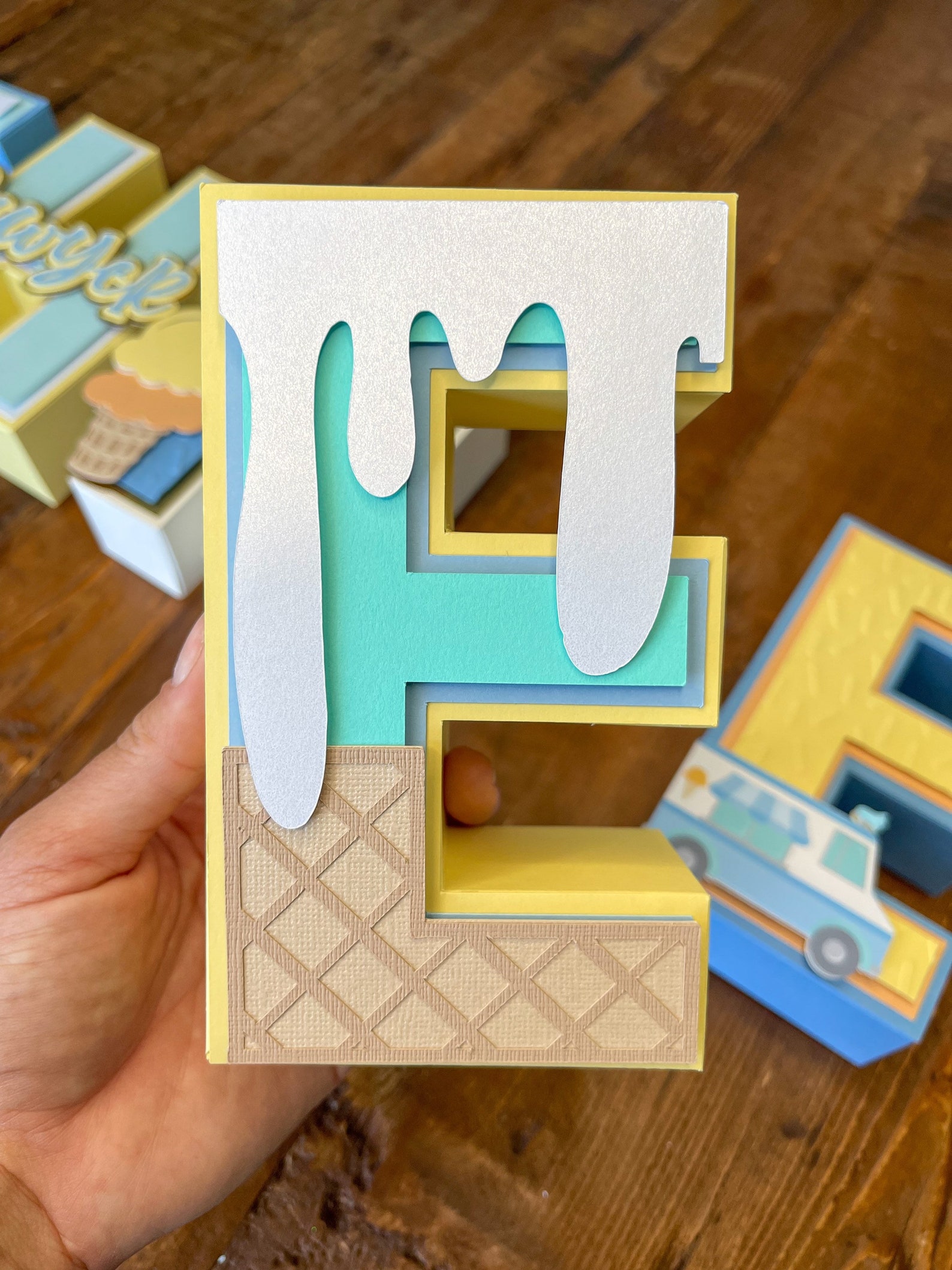 3D Ice Cream Letters Cardstock 3D Letters Ice Cream - Etsy
