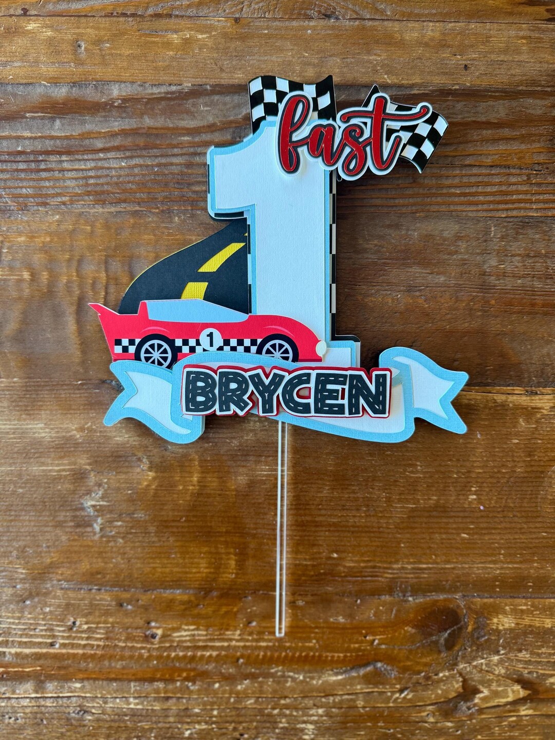 Fast One Cake Topper - Race Car Cake Topper - Two Fast Topper - Etsy