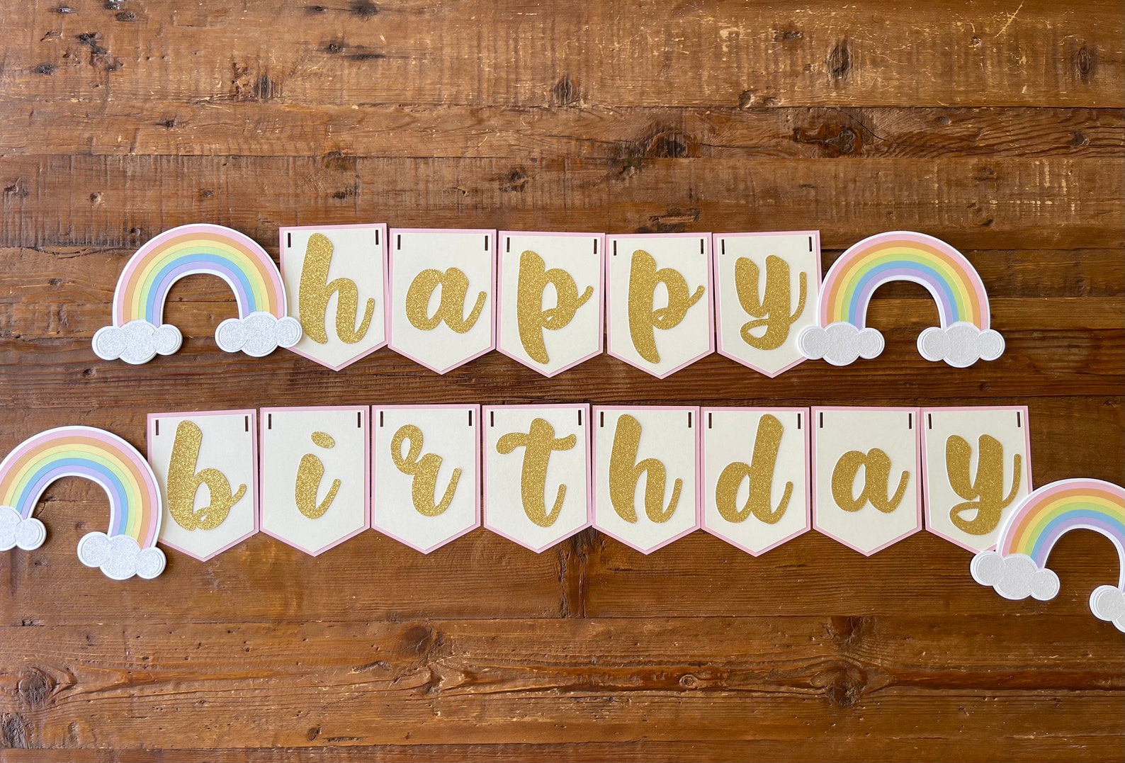 Rainbow Birthday Banner - Etsy