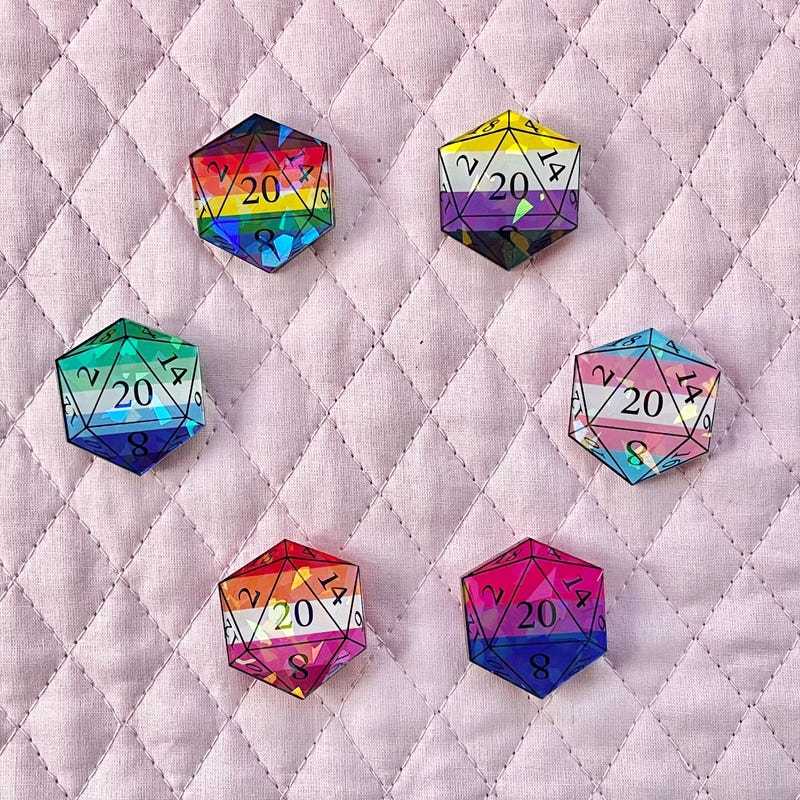 D20 Enamel Pin - Etsy