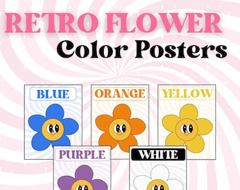 Retro Smile Color Posters | Rainbow | Colorful Classroom Decor | Retro ...