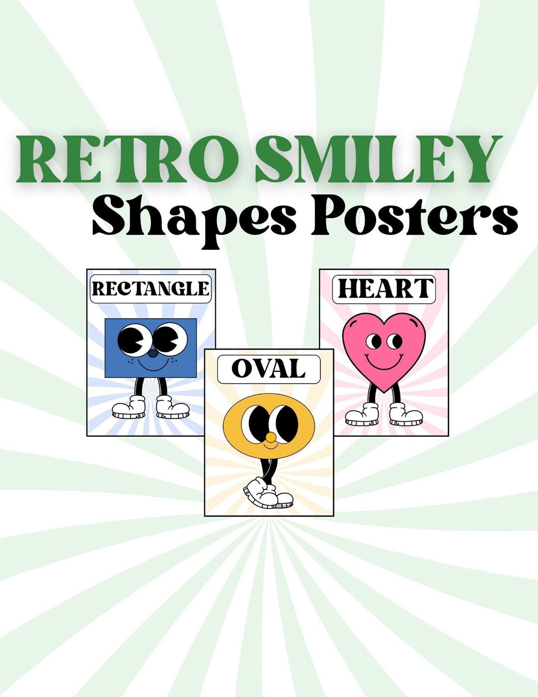 Retro Shape Posters | Shapes | Colorful Classroom Decor | Retro ...
