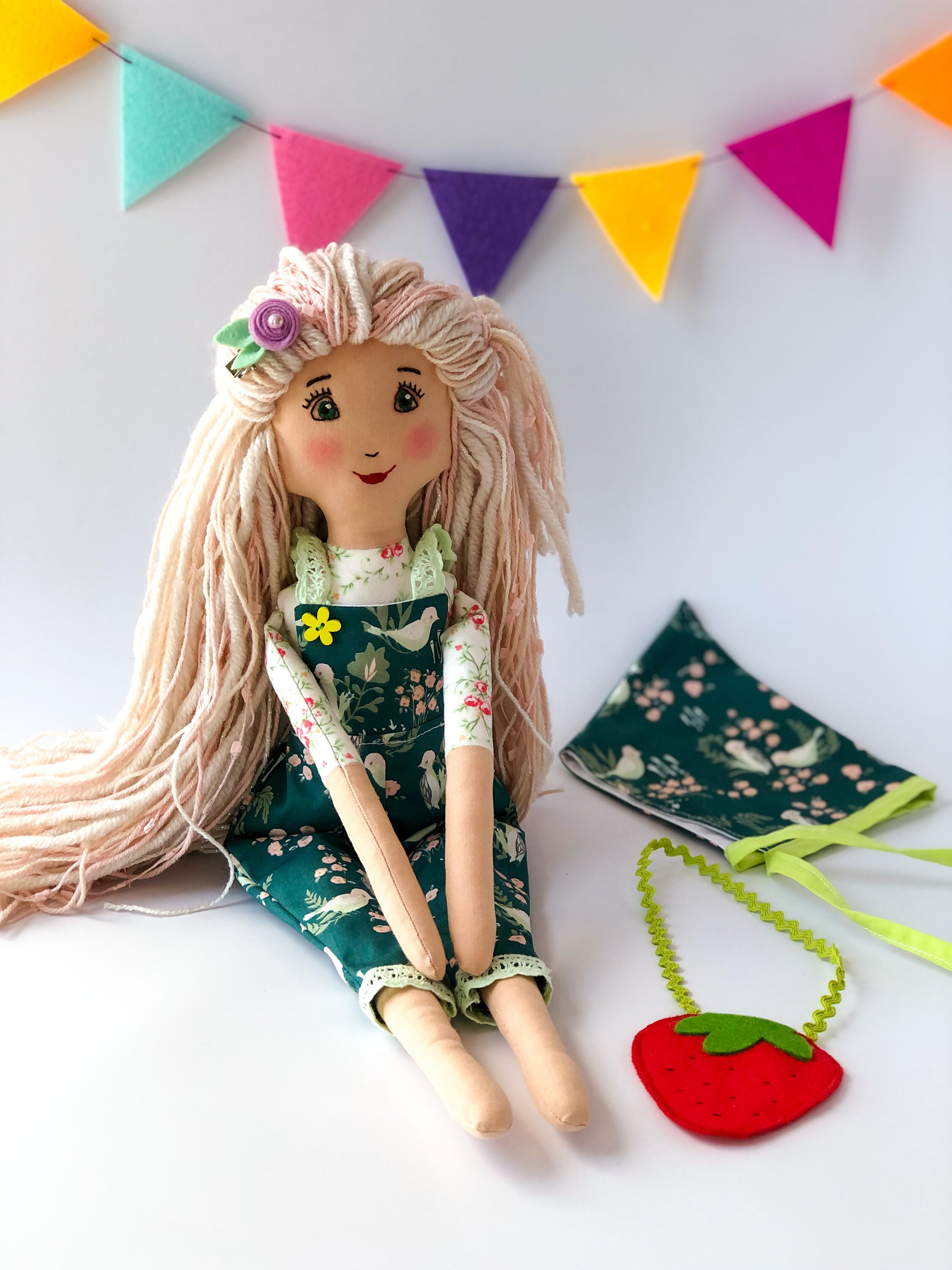 Handmade first rag doll toddler girl gift infant play | Etsy