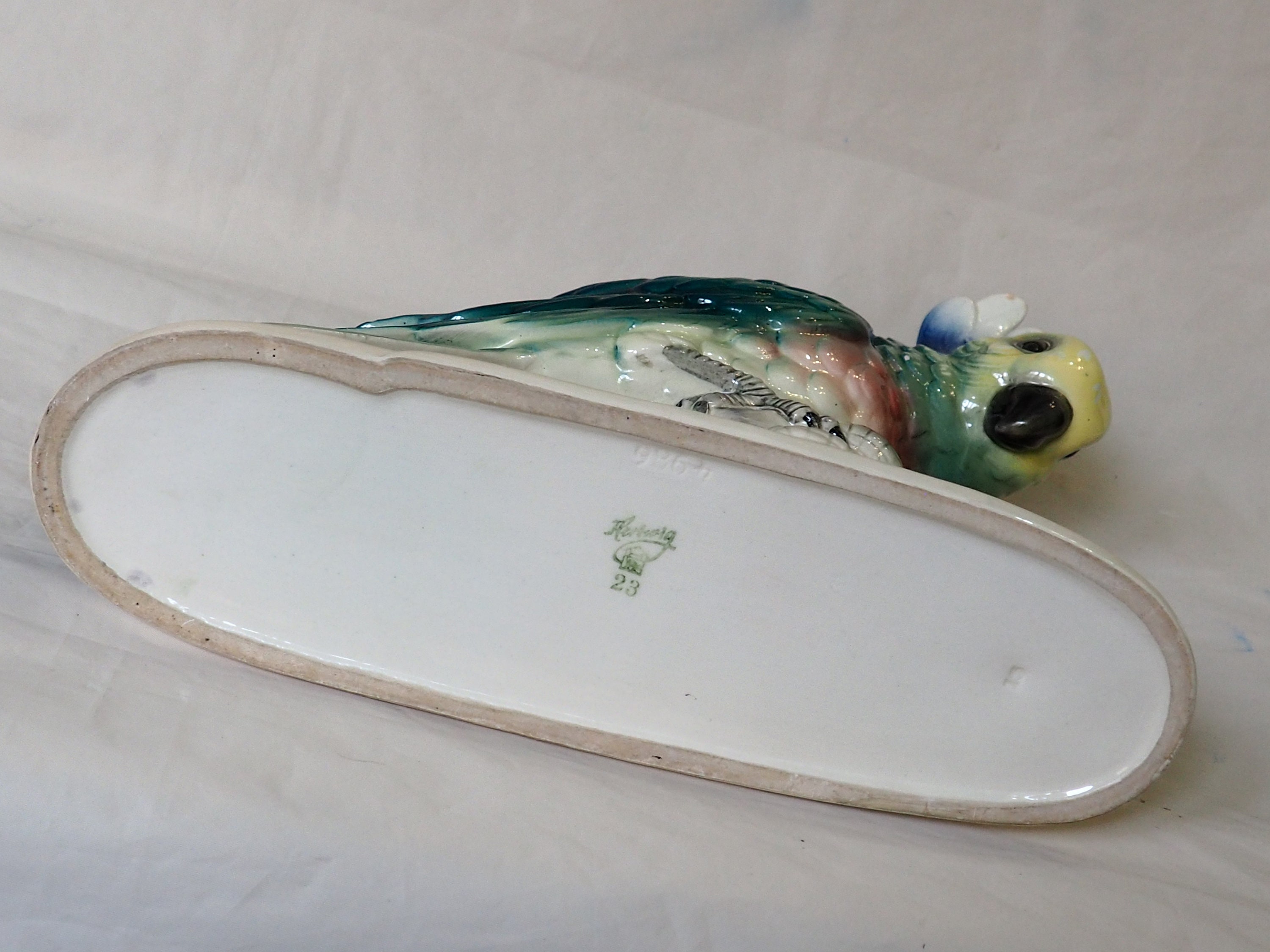 Large 28 Cm Hertwig Katzhutte/porcelain Parrot/vintage German | Etsy