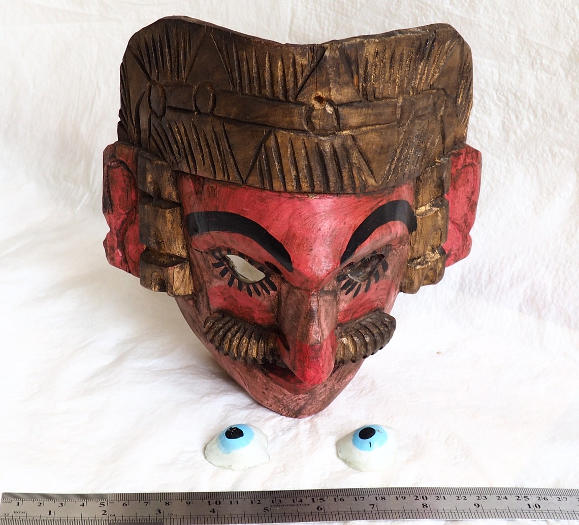 Antique Hand Painted Wooden Mask/wooden Antique Sculpture/wood - Etsy