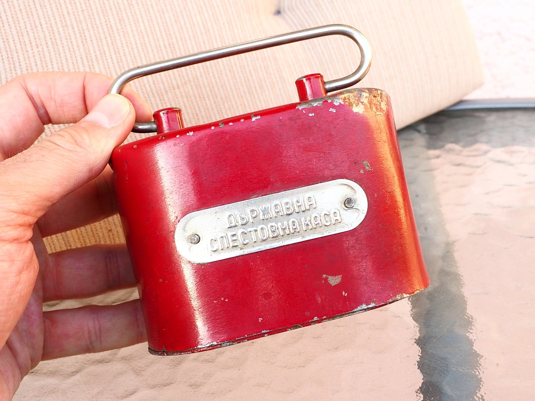 Metal Vintage Bank Box Bnb/vintage Metal Money Box, Bulgarian Old Money ...
