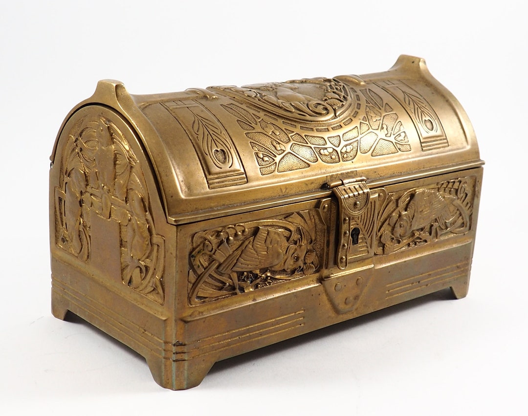 Large Casket 19th Century Modern 1.5 Kg/bronze Parrots/chest Casket/art ...