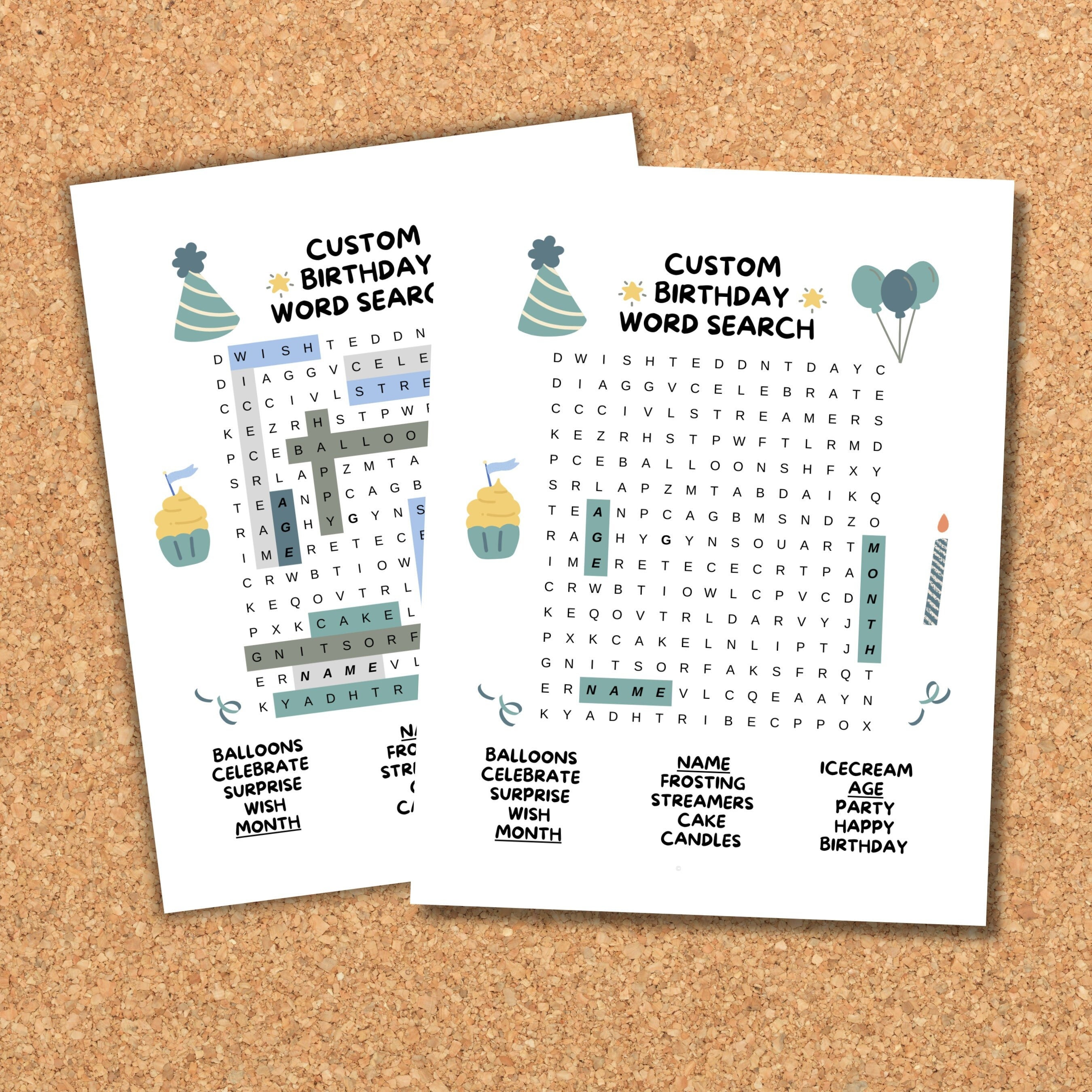 Personalized Happy Birthday Word Search Printable, Custom Birthday ...