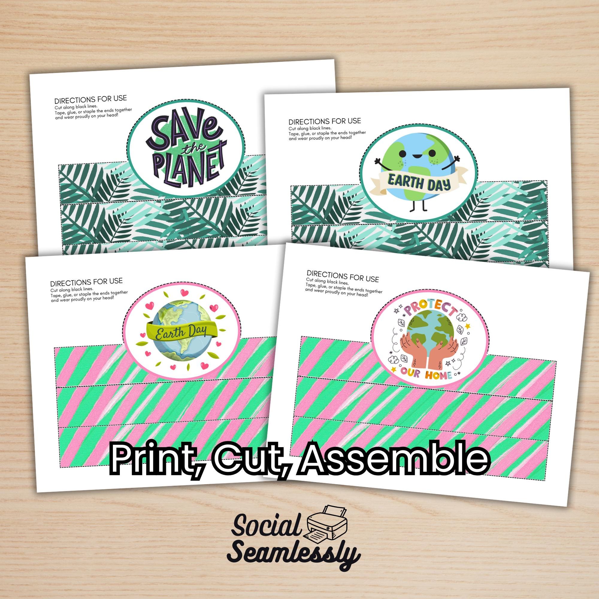 Earth Day Headband Printable Earth Day Hat Paper Crown Craft Activity ...