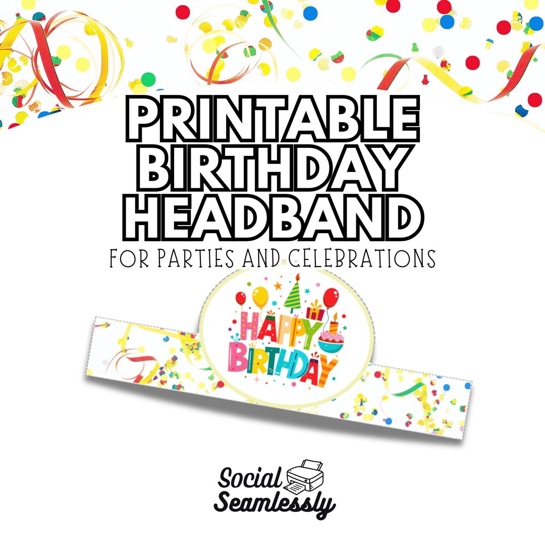 Happy Birthday Crown PDF - Printable Birthday Party Hat - DIY Paper ...