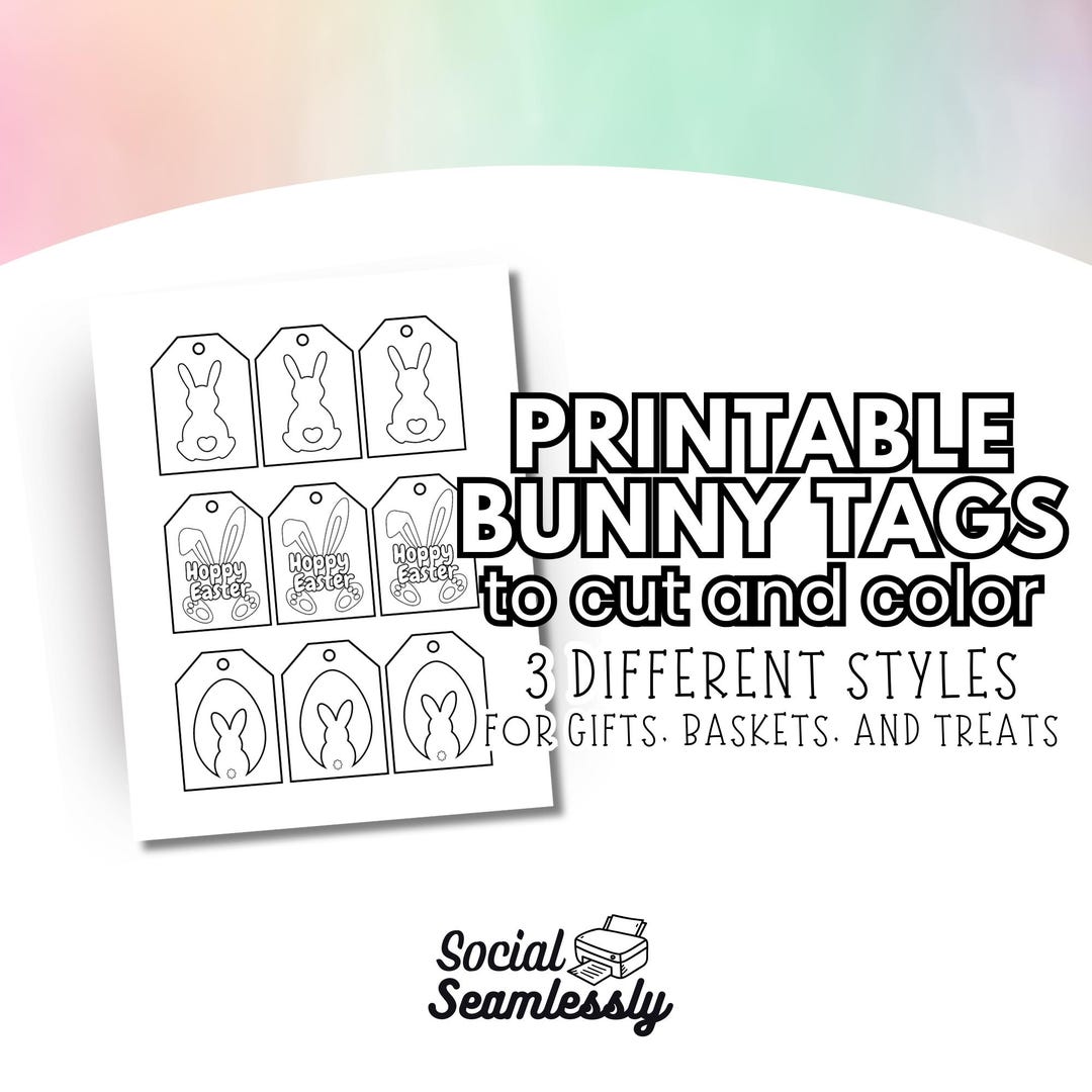 Printable Easter Bunny Tags for Gift Bags, Treats, Party Favors ...
