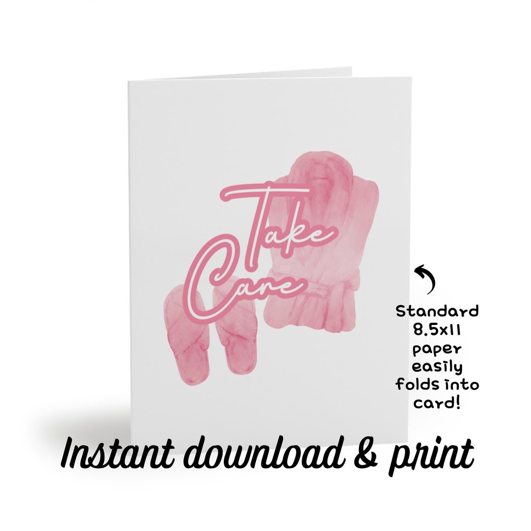 Relax and Feel Better Printable Get Well Soon Card | Take Care Greeting ...