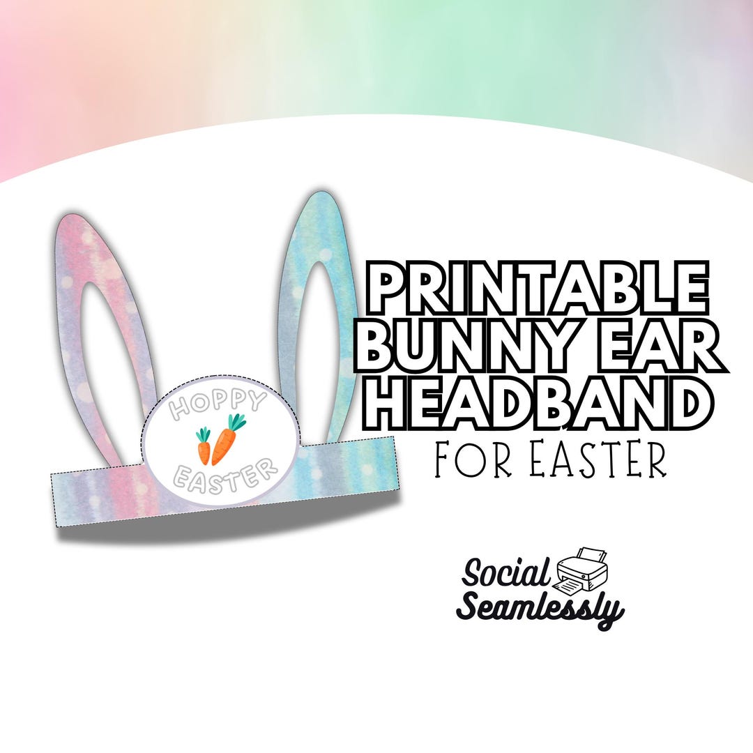 Easter Bunny Ears Printable Headband Craft for Kids - Digital Download ...