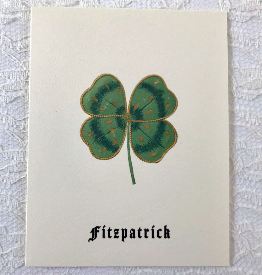 Personalized Four Leaf Clover Blank Note Card Set | Thank You Card ...