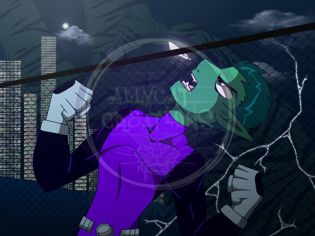 Beast Boy Teen Titans Digital Artwork - Etsy