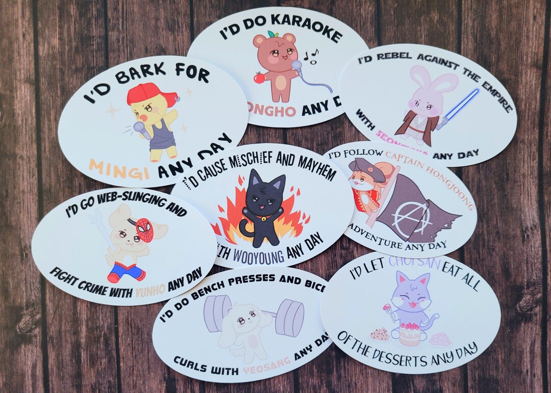 K-pop ATEEZ Stickers, Hand-drawn K-pop Sticker Set, Cute Gift for ATEEZ ...