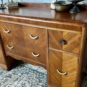 Vintage Art Deco Waterfall Buffet MCM Mid Century Style - Etsy