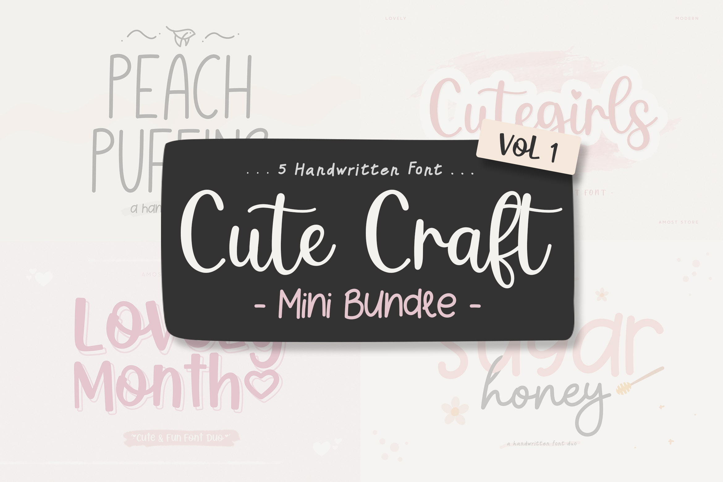 Cute Craft Font Bundle Procreate Font Canva Font Cricut - Etsy