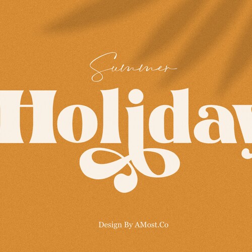 Summer Holiday Typeface Organic Font Retro Font Vintage - Etsy