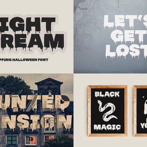 Halloween Font Bundle, Procreate Font, Canva Font, Cricut Fonts, Groovy ...