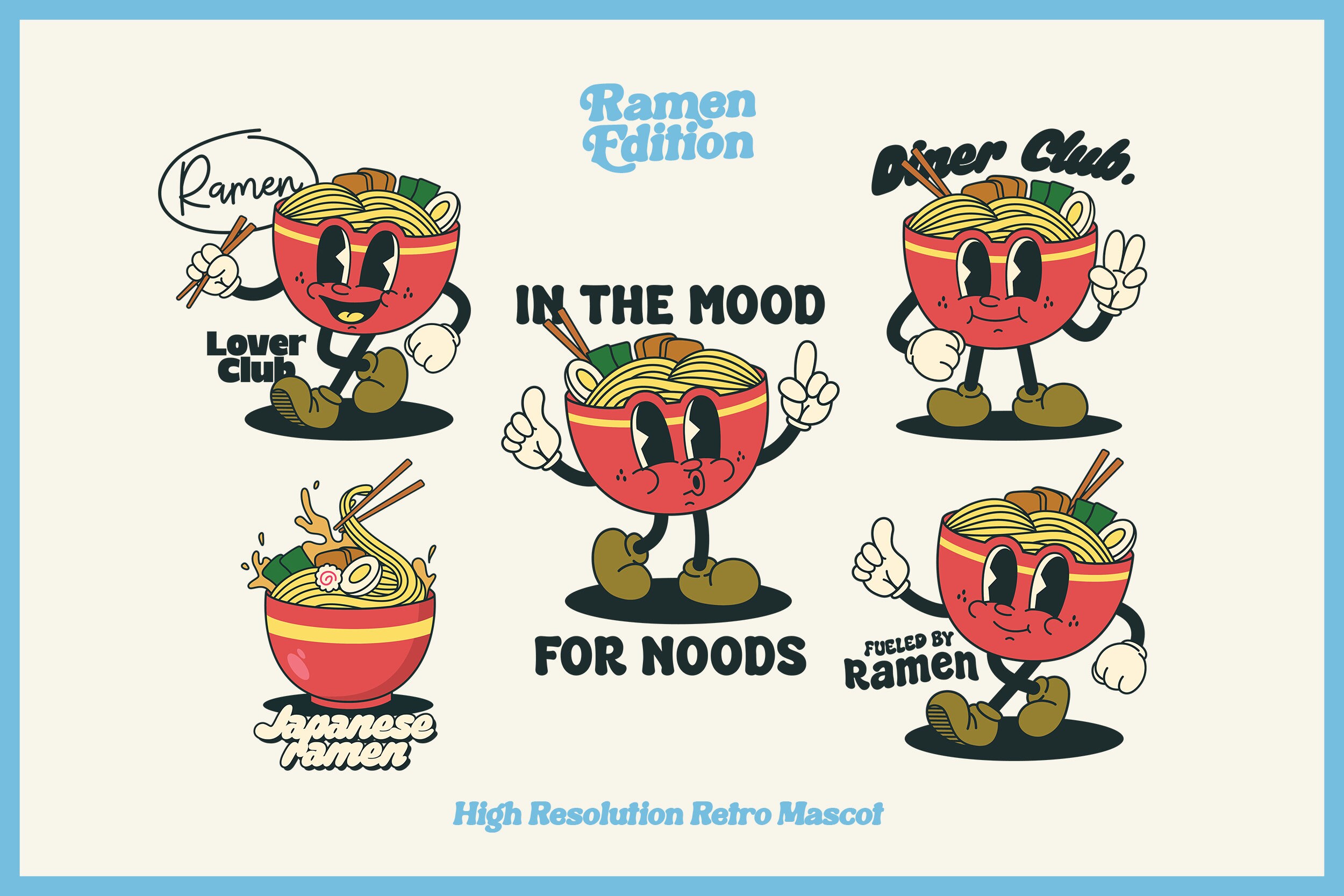 Retro SVG Bundle Cartoon Characters, Retro Mascot PNG Clipart Digital ...